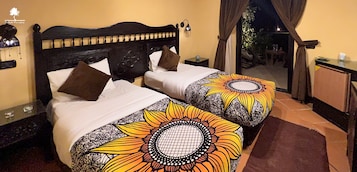 Quarto duplo | Roupas de cama de algodão egípcio, frigobar, cofres nos quartos