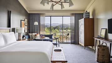 Lençóis italianos Frette, roupa de alta qualidade, minibar