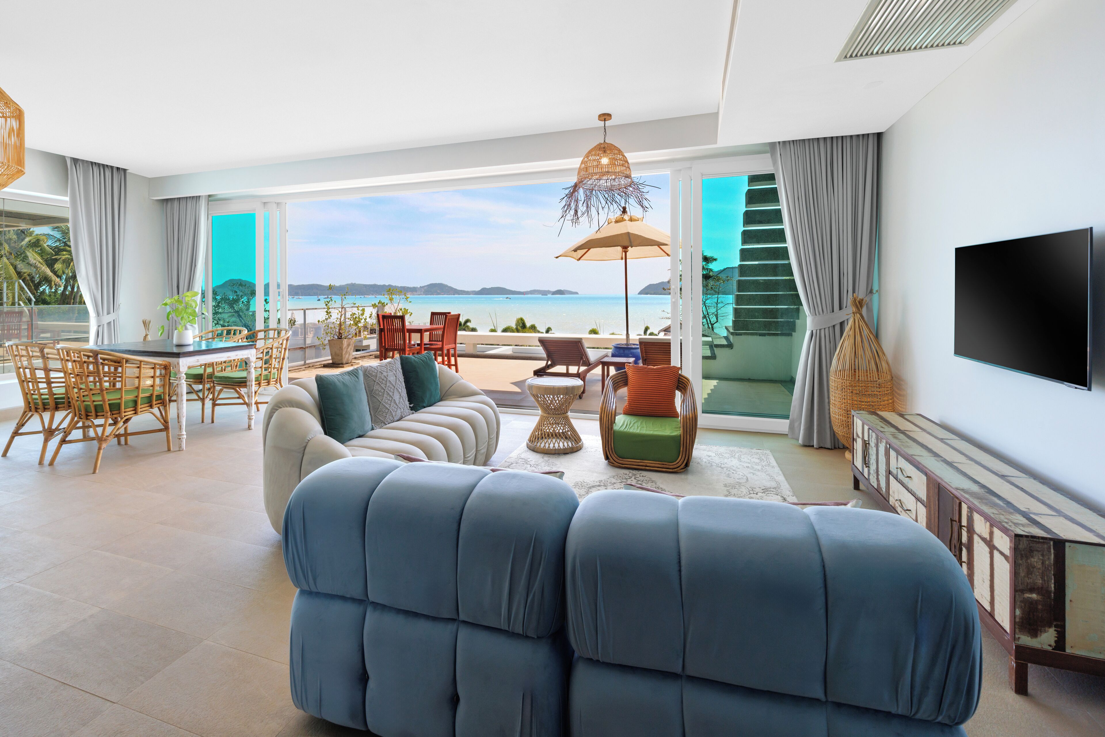 Premium One Bedroom Penthouse Ocean View | Área de estar