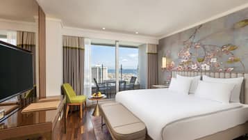 Quarto Executivo, vista para o mar | 1 quarto, cofre com capacidade para portátil, secretária