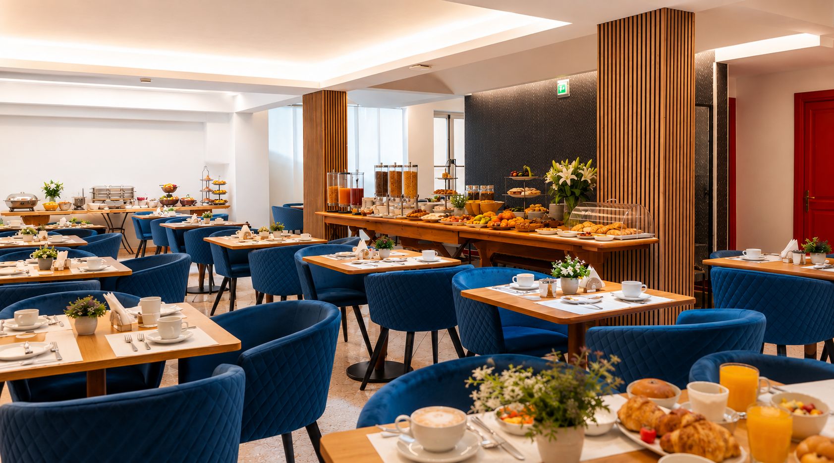 Pequeno-almoço tipo buffet diário mediante uma taxa 