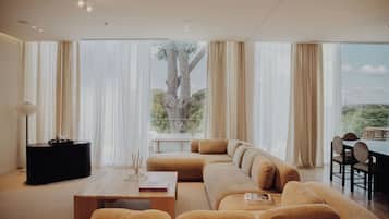 Penthouse Presidencial | Sala de estar | TV de ecrã plano, computador