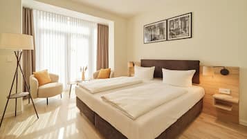 Doppelzimmer Komfort Plus | Secretária, ferro/tábua de engomar, Wi-fi grátis