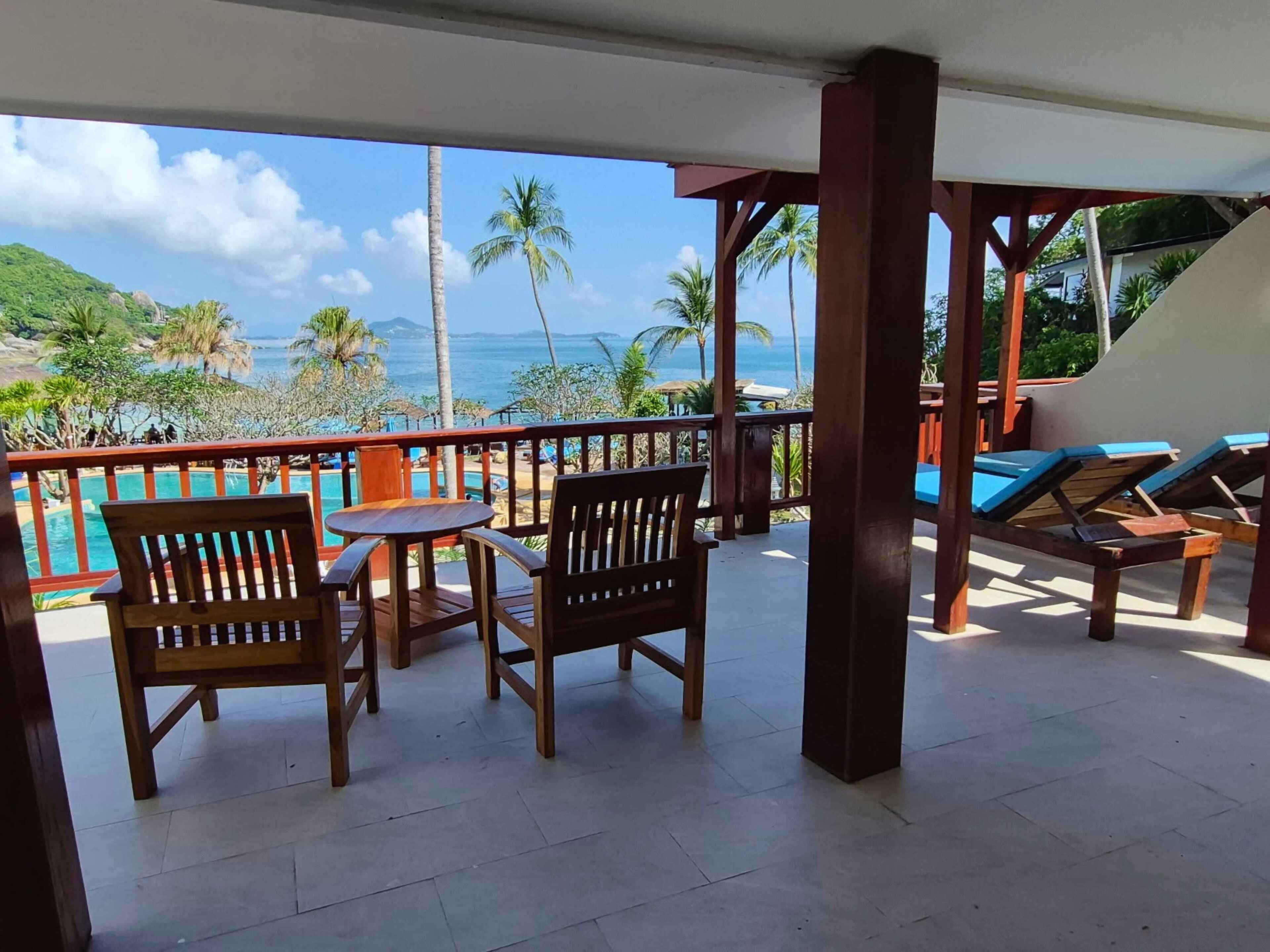 Quarto Duplo Deluxe, 1 cama king-size, vista para a baía | Terraço/pátio interior