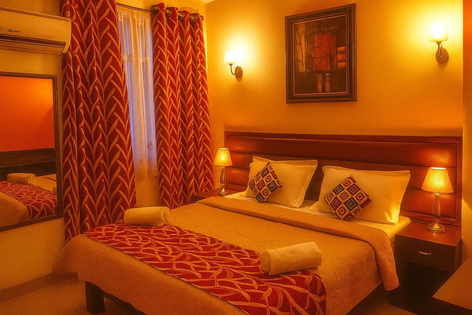Quarto luxo, para não fumantes | Roupas de cama premium, edredons de pluma, camas Select Comfort