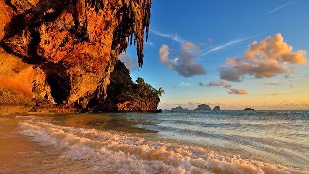 Na praia, toalhas de praia 
