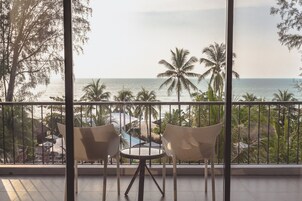 Suíte estúdio, 1 cama King, vista para o mar | Vista da sacada