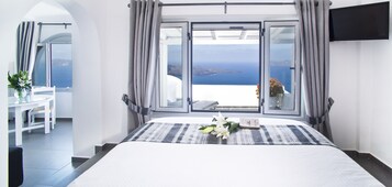 Suite Júnior (Caldera View) | Roupa de alta qualidade, cofre no quarto, com decoração personalizada 