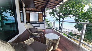 Villa Premium, 1 cama king-size, vista para o oceano | Terraço/pátio interior