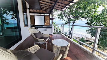 Villa Premium, 1 cama king-size, vista para o oceano | Terraço/pátio interior