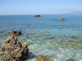 Perto da praia, prática de remo/canoagem 