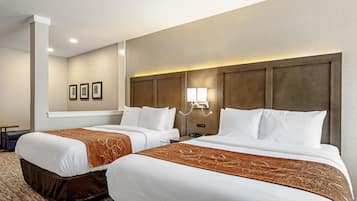 Roupas de cama premium, camas com colchões pillow-top, escrivaninha