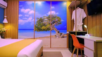 Quarto Duplo Deluxe, 1 cama queen-size | 1 quarto, roupa de alta qualidade, minibar, com decoração personalizada