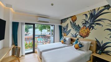 Quarto Twin Deluxe, 2 camas individuais, vista para o oceano (or Double Room with Ocean View) | Vista para a praia ou o mar