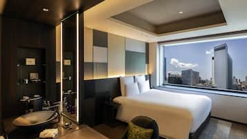 Quarto superior, 1 cama King, acesso ao Club Lounge (Executive) | 1 quarto, roupas de cama premium, frigobar, cofres nos quartos