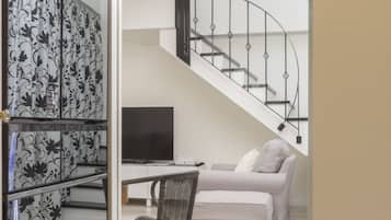 Loft exclusivo, 2 quartos, para não fumantes, cozinha | Área de estar | TV de tela plana