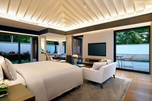 Villa, 1 quarto (Pool) | Lençóis de algodão egípcio, roupa de alta qualidade, edredões de penas 