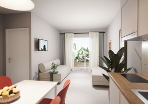 Superior One-Bedroom Apartment with Balcony | Vista do quarto