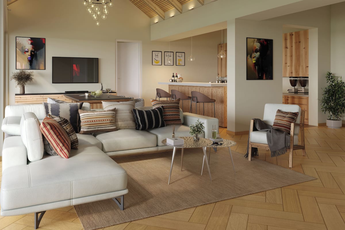 Vila superluxo, 1 cama King, vista para o vinhedo | Área de estar | Smart TV, Netflix