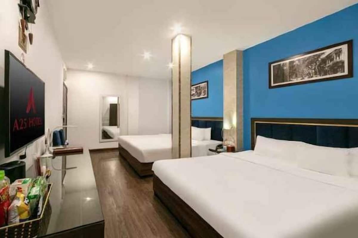 Frigobar, cofres nos quartos, cortinas blackout