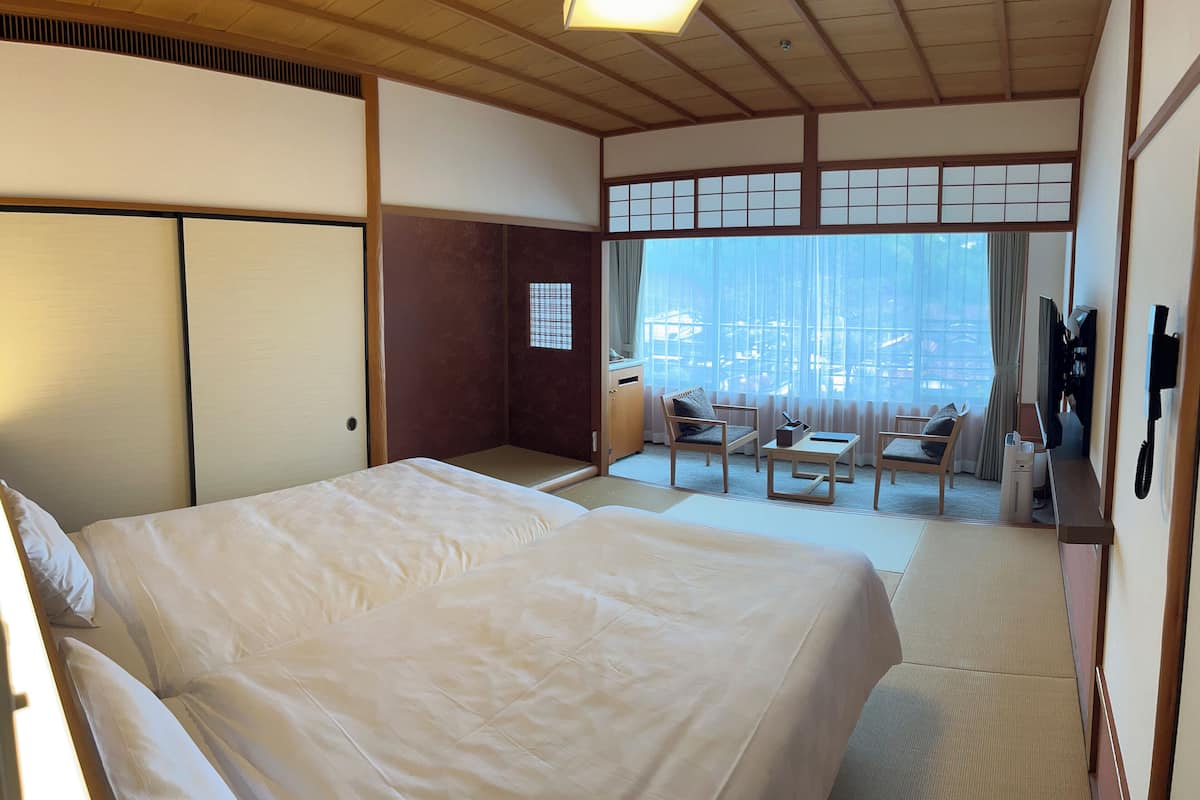 Quarto Twin, não fumadores (Japanese Style) | 1 quarto, cofre no quarto, roupa de cama fornecida