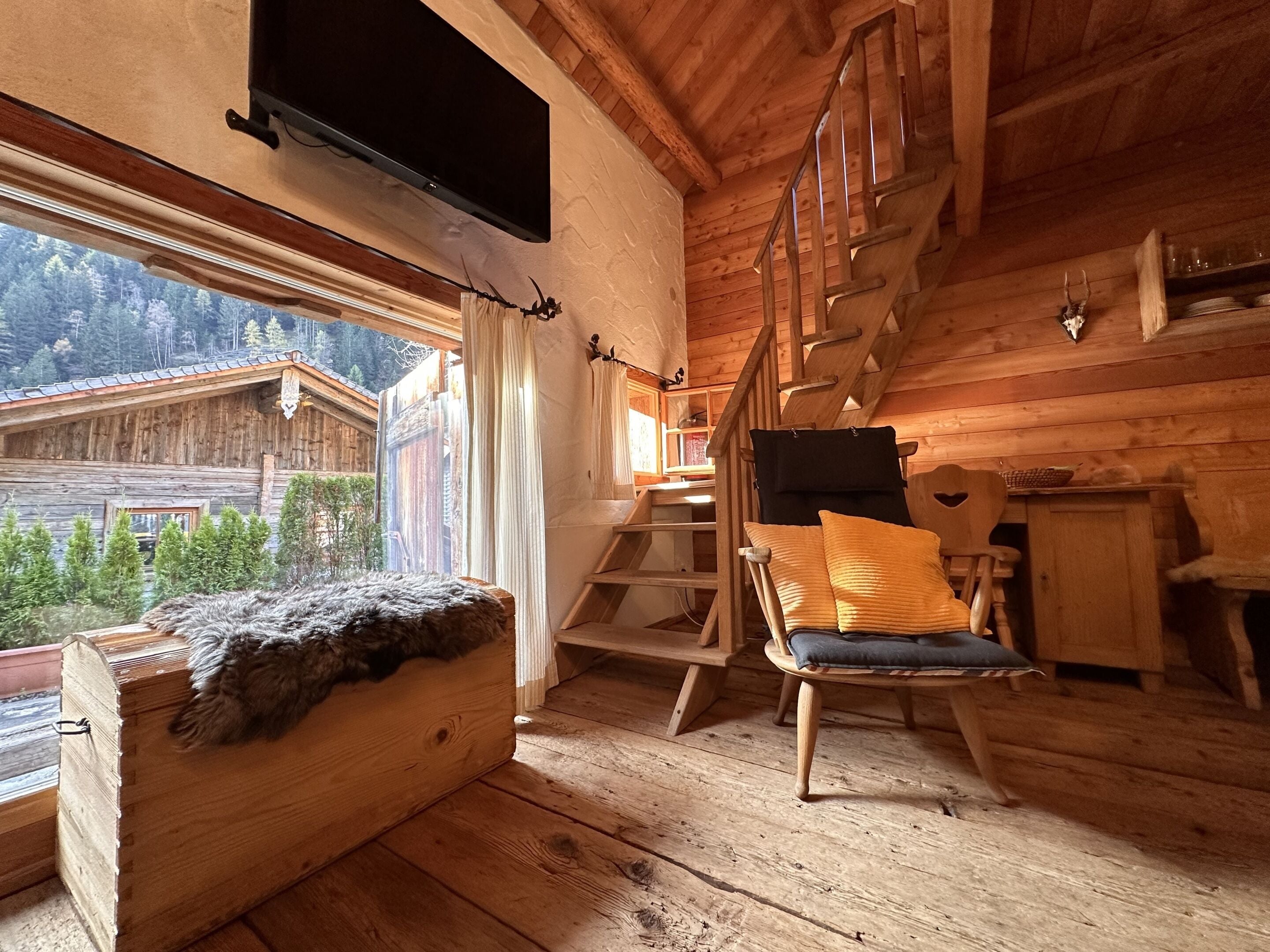 Casa de Campo Deluxe, casa de banho privativa, vista para o jardim (Romantikhütte) | Lounge