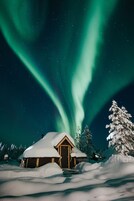 Fachada da propriedade à noite