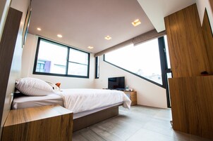 Quarto Duplo Design, 1 cama queen-size, não fumadores | Vista do quarto