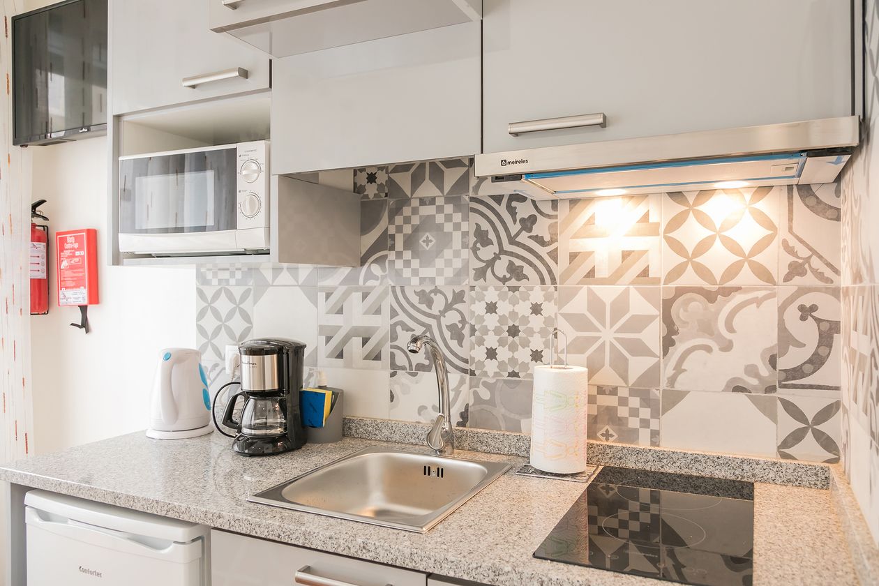 Estúdio | Cozinha privada | Um frigorífico/congelador grande, um micro-ondas, uma placa de cozinha 