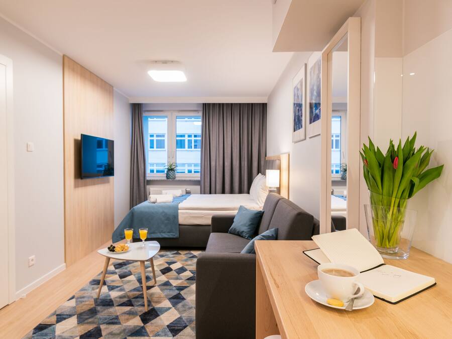 Apartamento conforto | Roupas de cama premium, individualmente mobiliados, escrivaninha