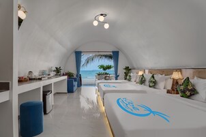 Quarto Triplo Familiar, vista para o mar | Vista para a praia ou o mar