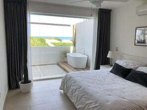 Apartamento Nobre, 2 quartos, vista para o oceano | 2 quartos, roupa hipoalergénica, camas de colchão Select Comfort