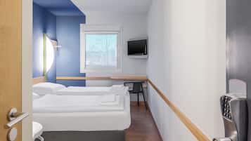 Quarto Twin | Secretária, cortinas/cortinados opacos, quartos insonorizados