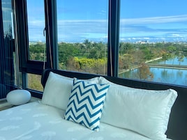 Quarto casal panorâmico, 1 cama Queen, para não fumantes, vista para a montanha | 1 quarto, roupas de cama de algodão egípcio, roupas de cama premium