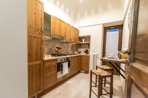 Casa Familiar, 2 quartos, terraço | Cozinha privada | Um frigorífico, um forno, uma placa de cozinha 