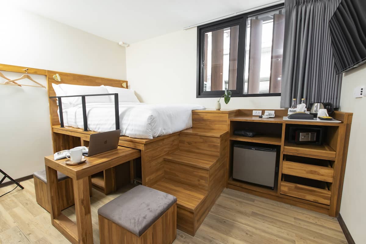 Quarto design, 1 cama Queen, para não fumantes, vista para a cidade | Vista do quarto