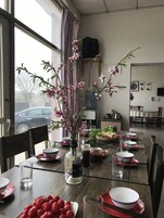 Café da manhã, almoço e jantar