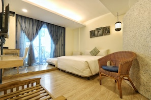 Quarto Triplo Elite | Edredões de penas, cortinas/cortinados opacos, Wi-fi grátis