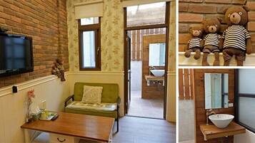 Quarto Triplo Standard (Vanilla Green) | Secretária, cortinas/cortinados opacos, quartos insonorizados