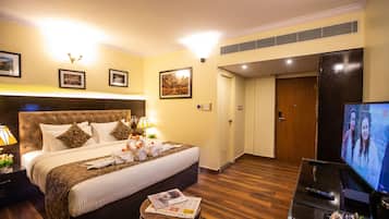 Quarto superior, 1 quarto, para não fumantes, vista para a cidade | Roupas de cama de algodão egípcio, roupas de cama premium