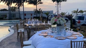 Espaço exterior para banquetes