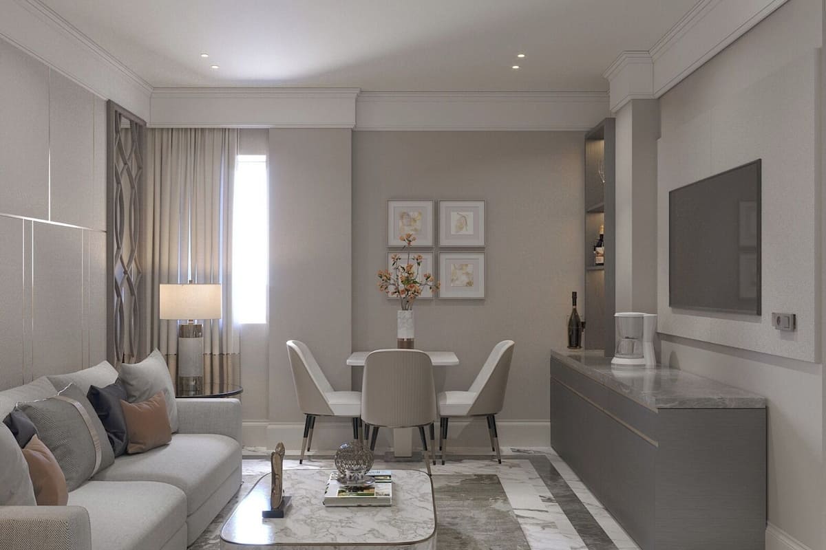 Deluxe Suite | Sala de estar | Televisor plasma de 85 cm com canais por cabo, televisor