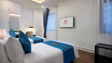 Quarto Duplo Cidade | Roupa de alta qualidade, minibar, cofre no quarto, secretária