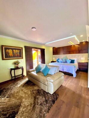 Suíte estúdio luxo, 1 quarto, para não fumantes, vista para a montanha | Roupas de cama de algodão egípcio, roupas de cama premium