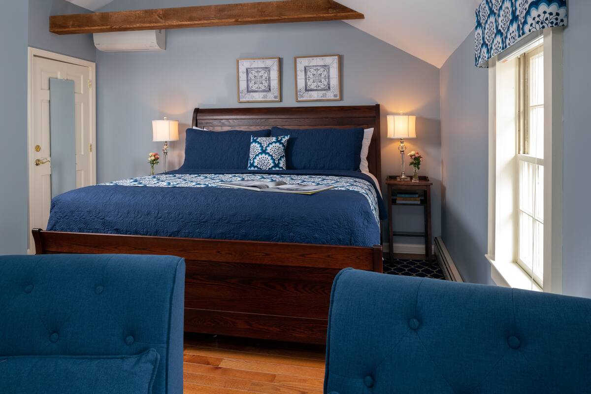 Quarto Romântico, 1 cama king-size, não fumadores | Roupa de alta qualidade, camas de colchão pillowtop 