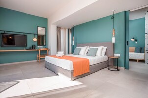 Suite Deluxe, 2 quartos | Roupa de alta qualidade, camas de colchão pillowtop 