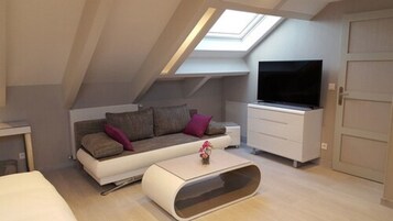 Suite Deluxe (Suite Zen) | Sala de estar | TV de ecrã plano 