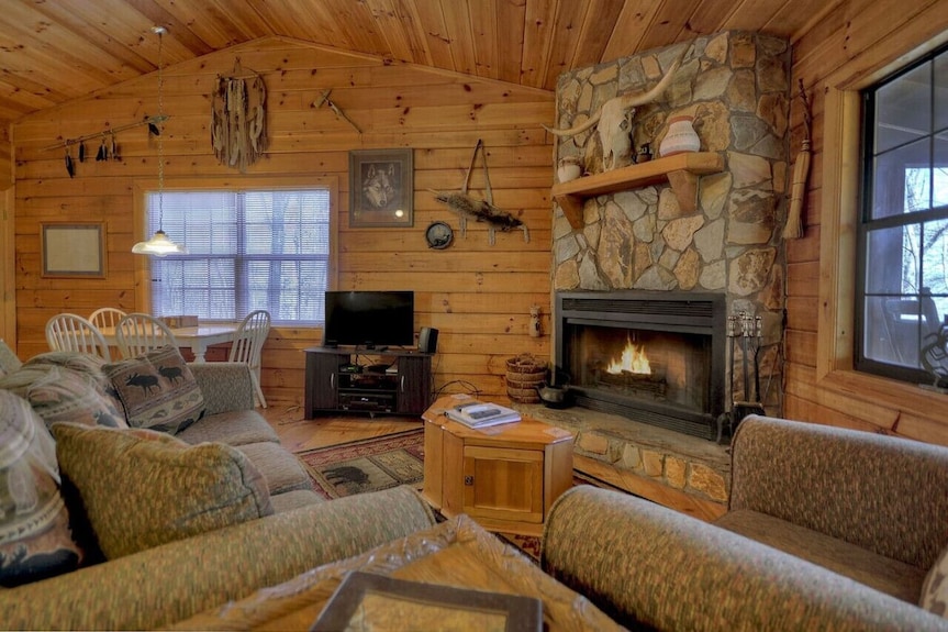 ヒッポを笑うのは、古風な山のキャビンで、温泉と - ジョージア州