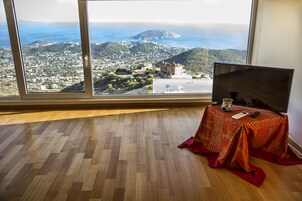 Suite Lua de Mel, vista para o mar | Roupa de alta qualidade, minibar 