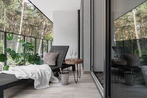 1 quarto, roupas de cama premium, frigobar, cofres nos quartos